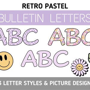 Retro Bulletin Board Letters, Cute Classroom Decor, Bulletin Board ...