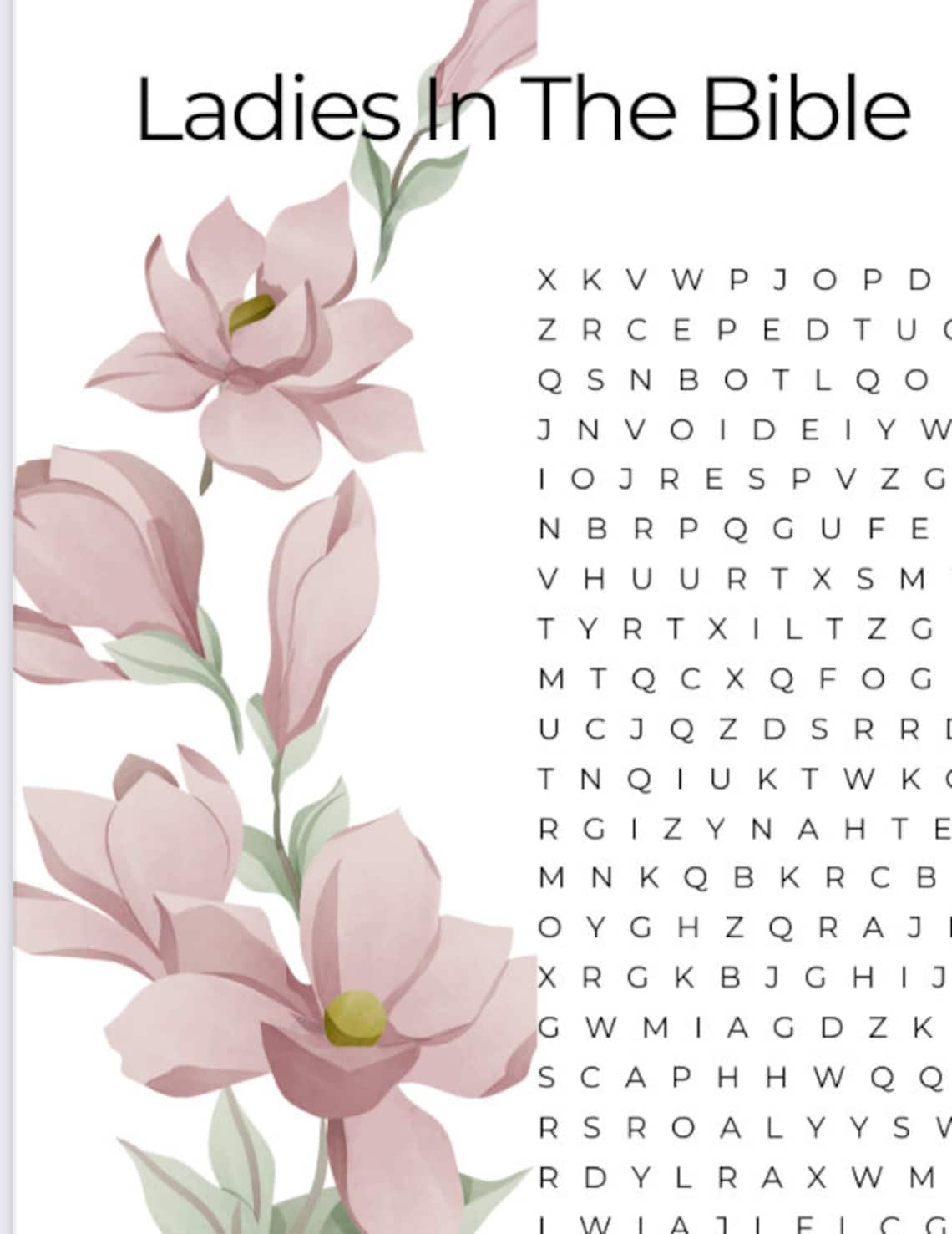 Ladies in the Bible Word Search Printable, Bible Study and Relaxation ...