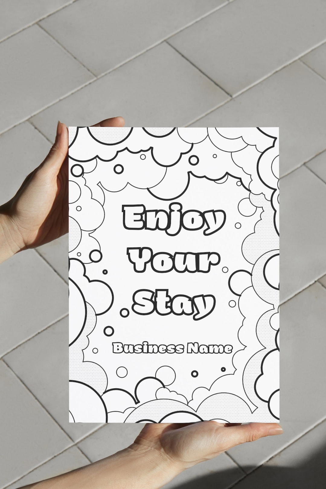 Personalized Hotel Guest Coloring Page: Airbnb Welcome Gift (digital ...