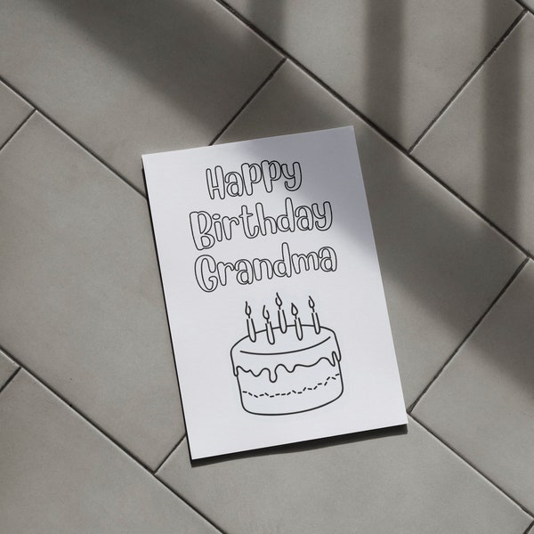 Happy Birthday Grandma Coloring Pages - Etsy