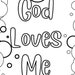 God Loves Me Coloring Page Printable Craft, Inspirational Quote ...