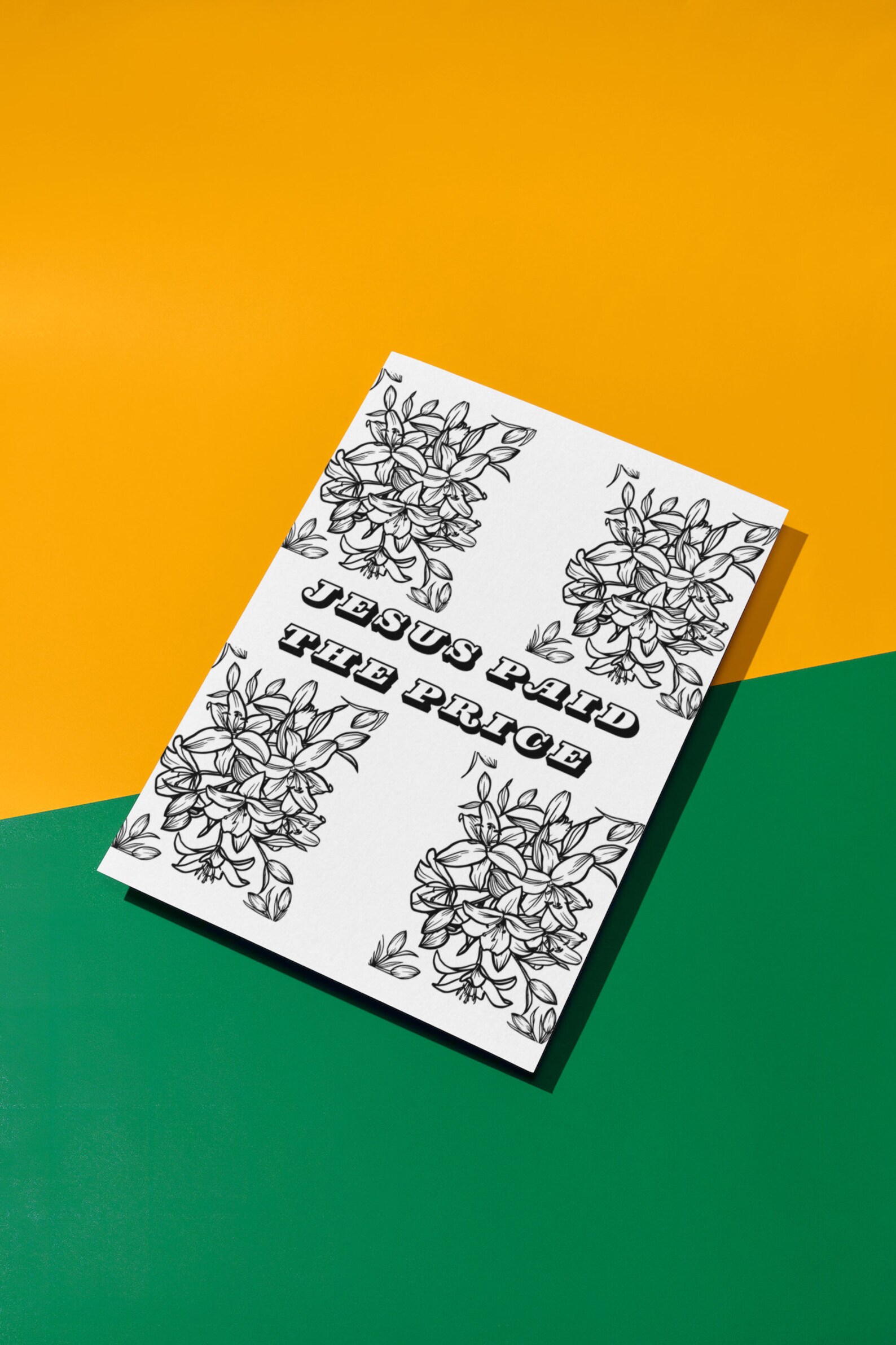 Jesus Paid the Price Coloring Page: Floral Bible Printable (digital ...