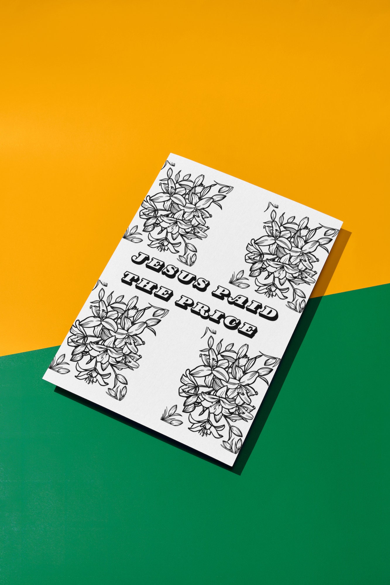 Jesus Paid the Price Coloring Page: Floral Bible Printable (digital ...