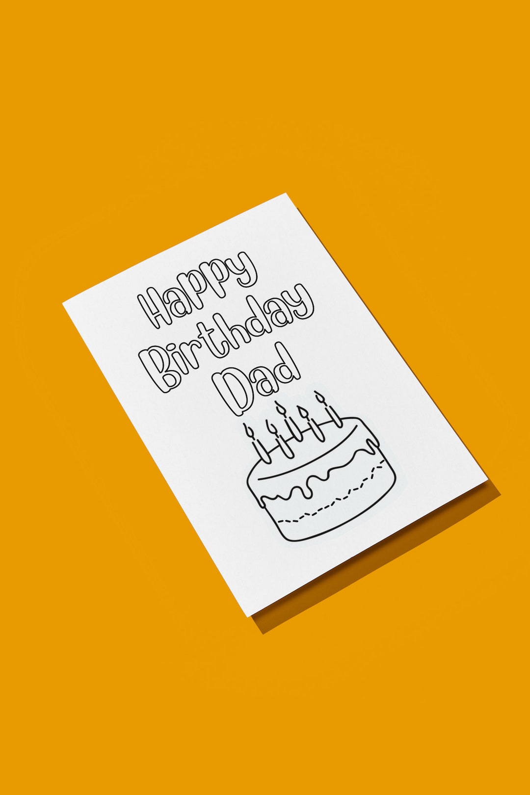 Happy Birthday Dad Coloring Page: Fun Printable Card (digital Download ...