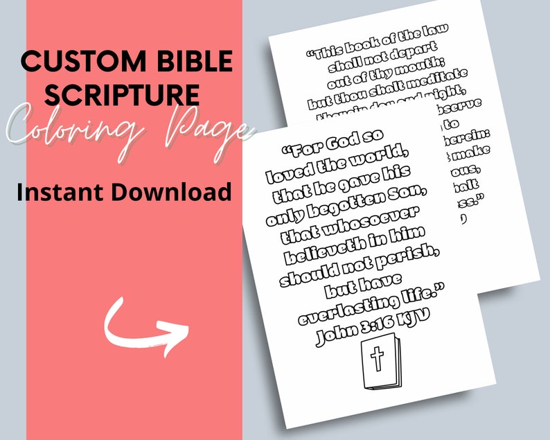 Scripture Coloring Craft Page Handmade Printable Your Verse - Etsy