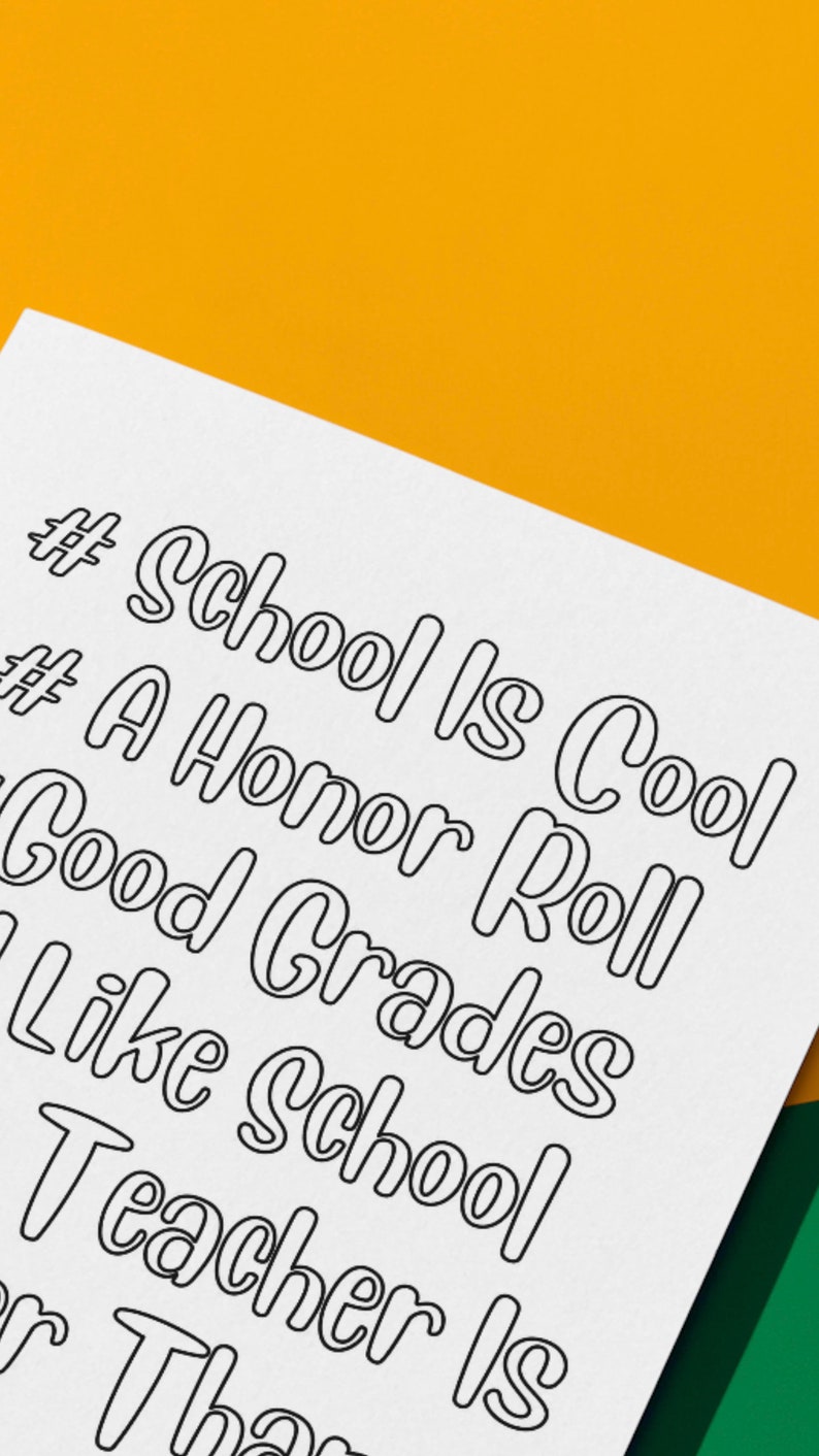 Student Coloring Craft Page Printable School Coloring - Etsy