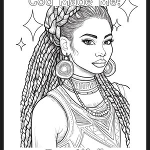 Woman Coloring Page With Inspirational Quote Printable Art for Adults ...