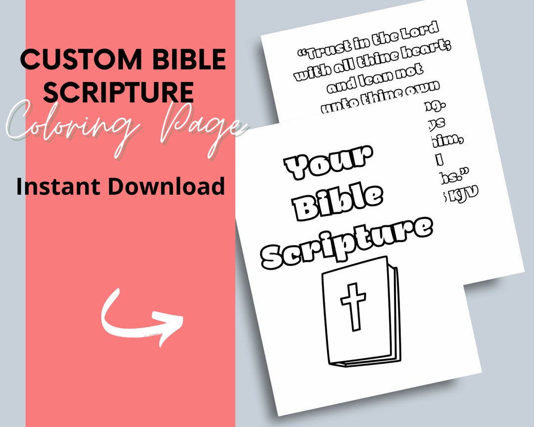 Scripture Coloring Page, Bible Verse Color Page, Made to Order Coloring ...