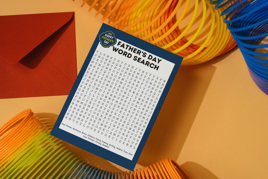 Father's Day Word Search Puzzle Printable, Unique Father's Day Gift ...