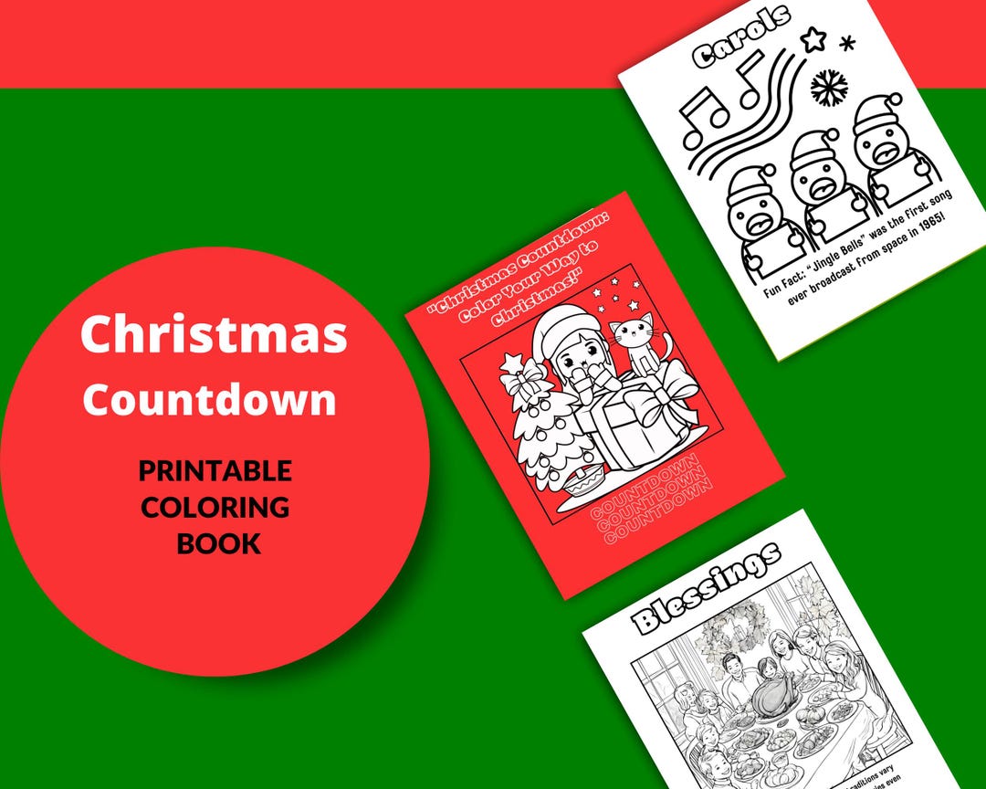 Christmas Countdown Coloring Pages 25 Days of Christmas Activity ...