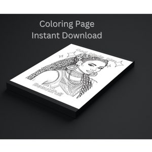Woman Coloring Page With Inspirational Quote Printable Art for Adults ...