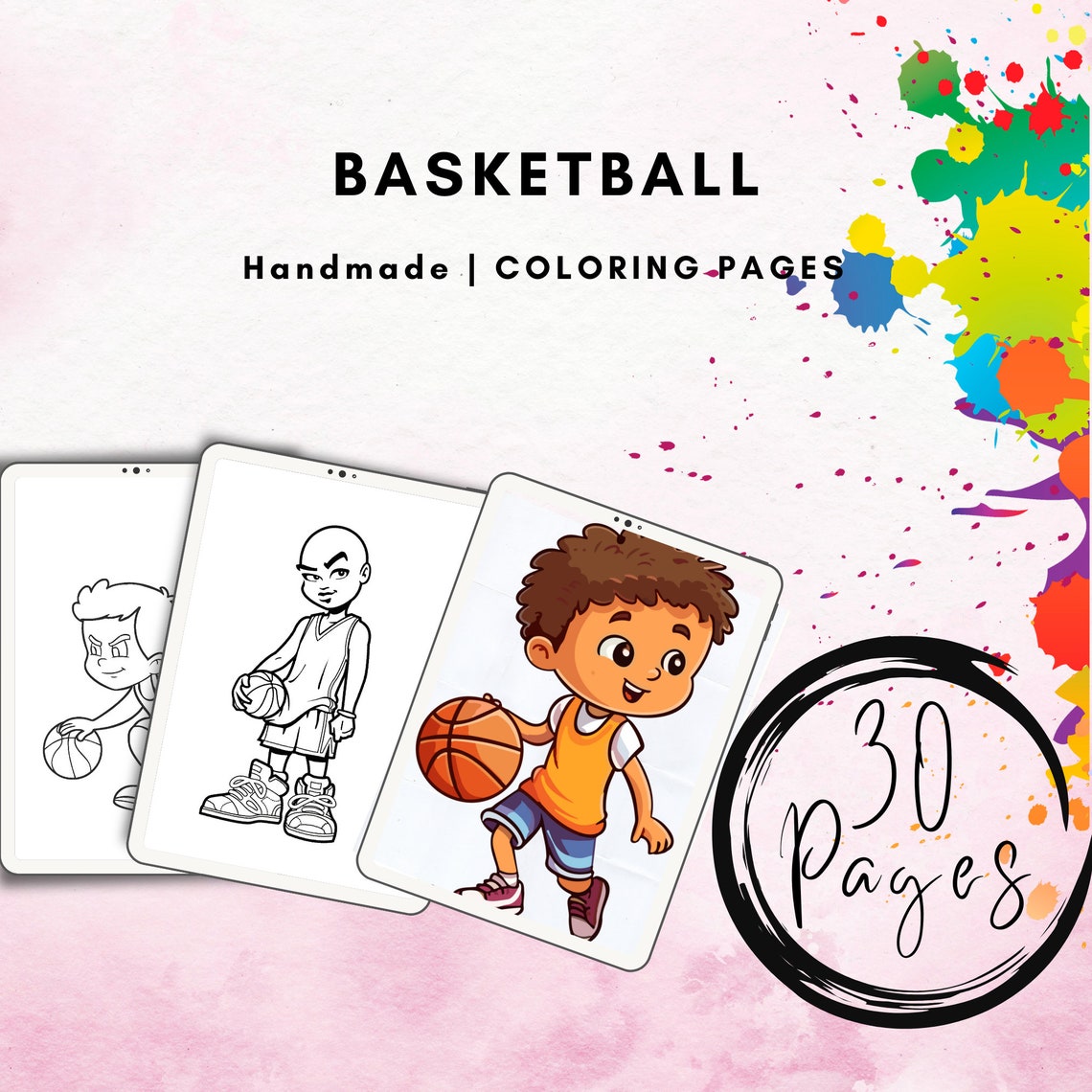 Basketball Coloring Pages for Kids Boys and Girls 30 - Etsy