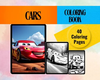 40 Cars Printable Coloring Pages, Lightning Mcqueen Coloring Book, Fun ...
