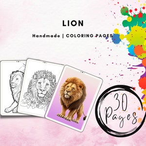 30 Lion Coloring Pages for Kids, Printable Coloring Book, Lion, Lion ...