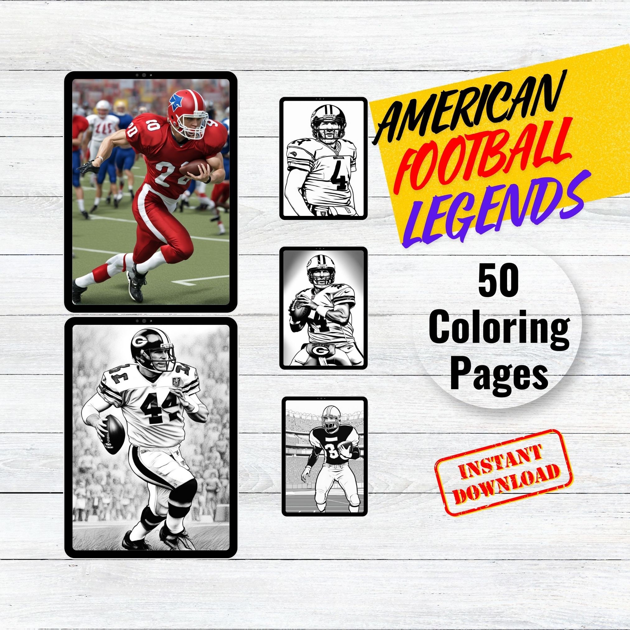 50 Football Coloring Pages, American Football Adults Printable ...