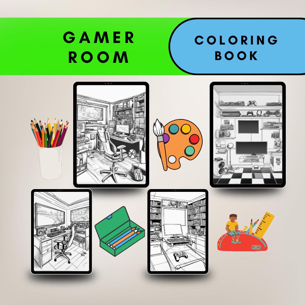 Gaming Coloring Pages, Gaming PDF, Gaming Printables, Gamer Coloring ...