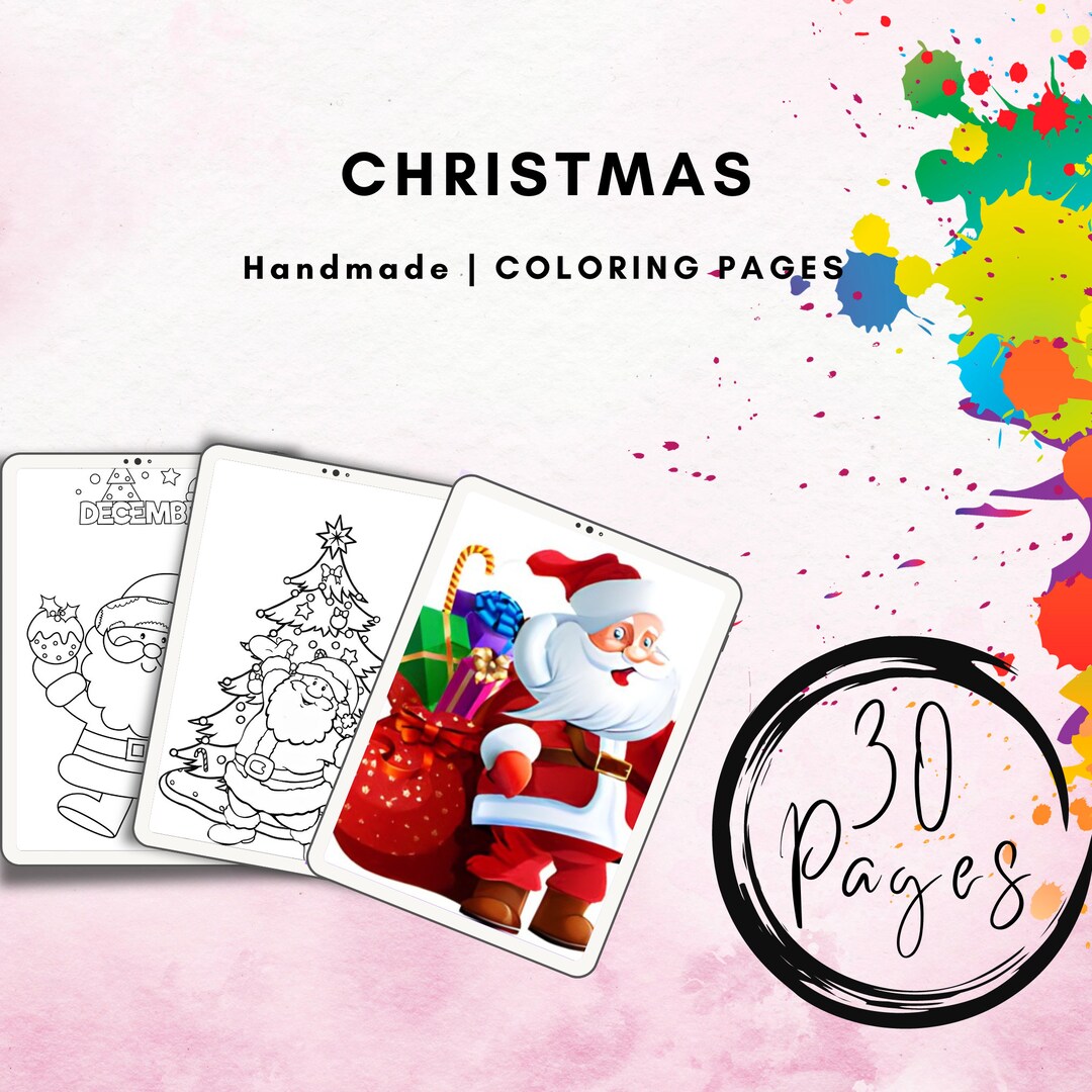 30 Christmas Coloring Pages, Christmas Coloring Pages for Kids, Instant ...