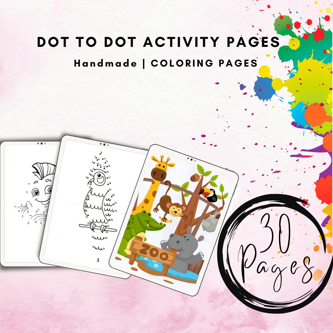 Animal Dot Marker Coloring Pages 30 Printable Pages Cute Animals Large ...