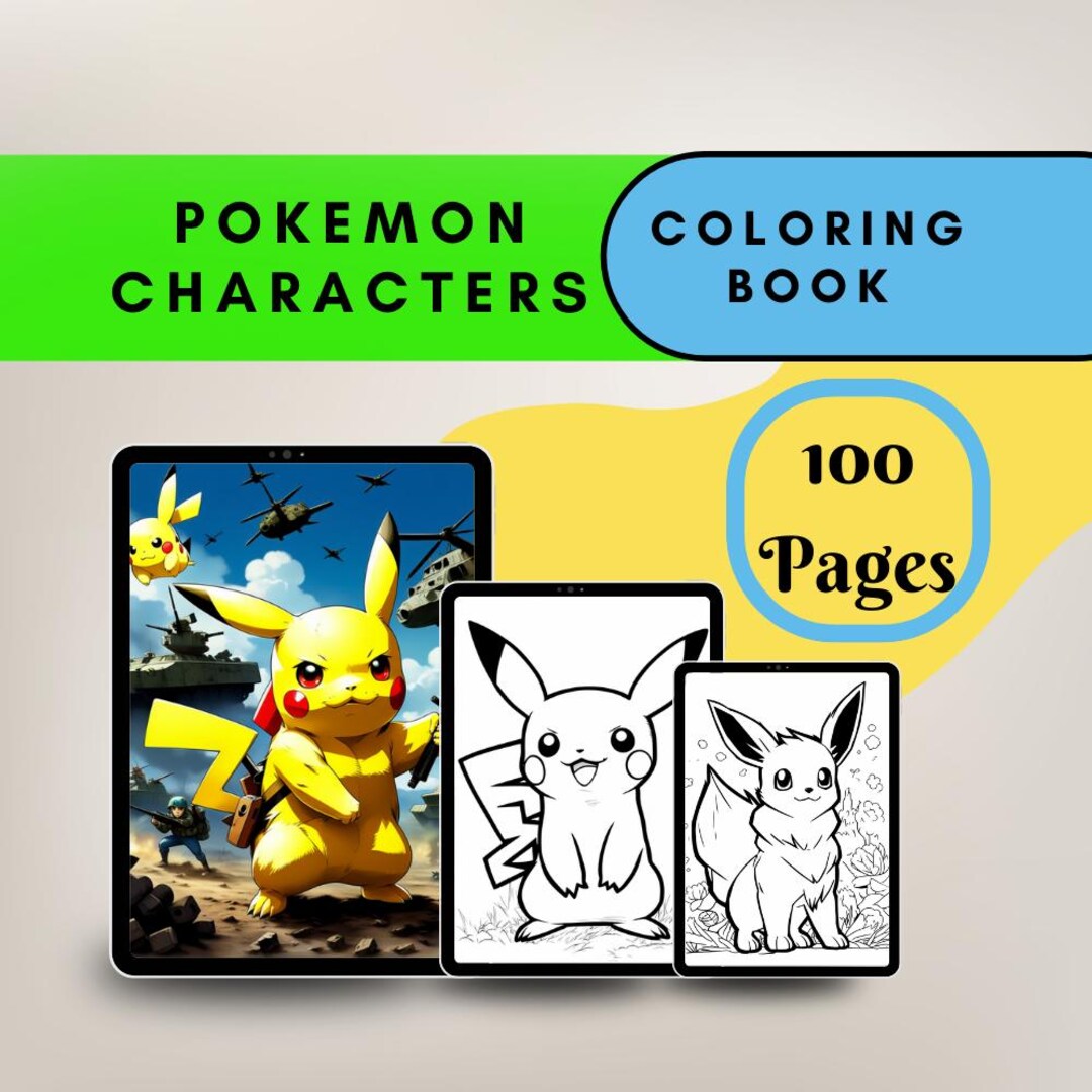 100 Pokemon Coloring Pages /A4 Format for Children's Creativity / Kid ...