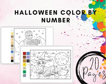 10 Halloween Color by Number Printables: Teach Numbers & Colors ...