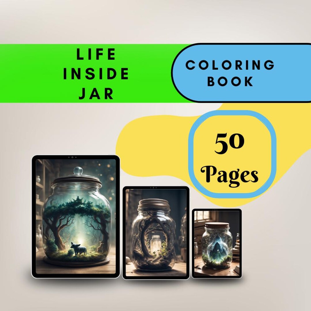 Life İnside Jar Coloring Pages, Tiny Life Inside Jar, Coloring Activity ...