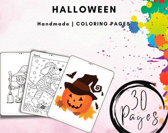 100 Digital Halloween Coloring Pages - Etsy