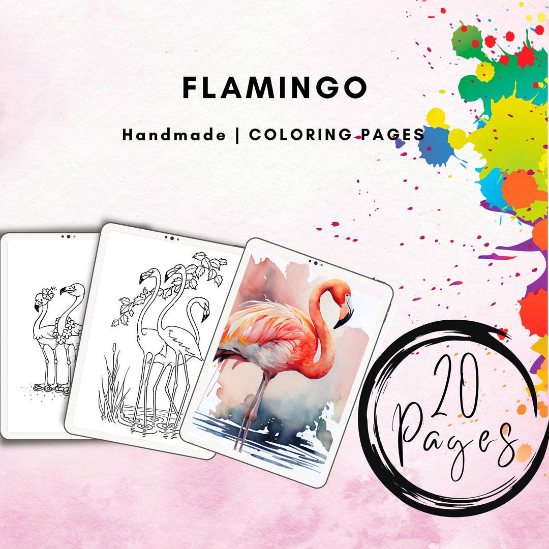 Flamingo Coloring Pages for Kids 20 Printable Pages Cute Flamingo ...