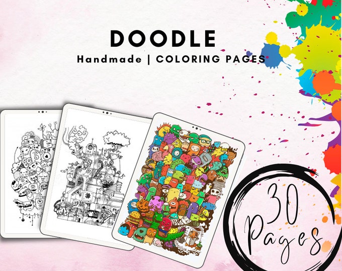 15 Doodle Style Coloring Pages Digital Coloring Pages printable, PDF ...