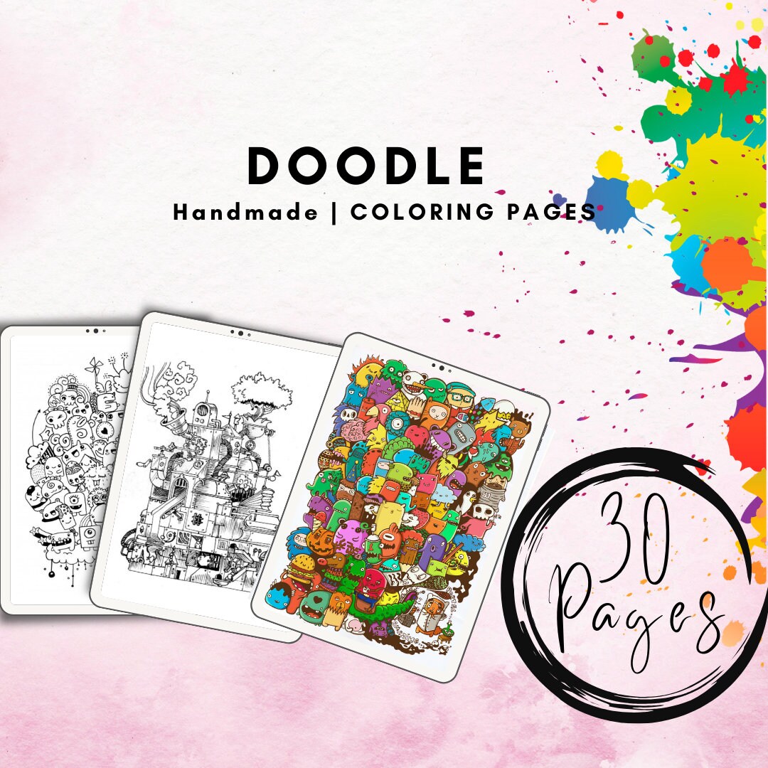 Doodle Coloring Pages for Adults 30 Printable Pages Cute - Etsy