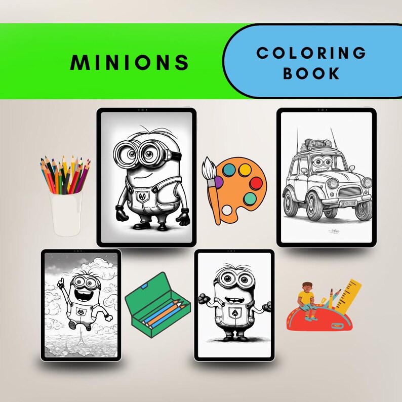 90 MINIONS Coloring Pages / Printable Coloring Sheets for Kids / A4 ...