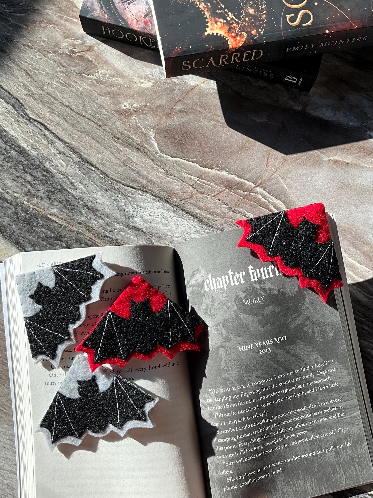 Felt Embroidery Bat Corner Bookmark: Halloween Page Saver - Etsy