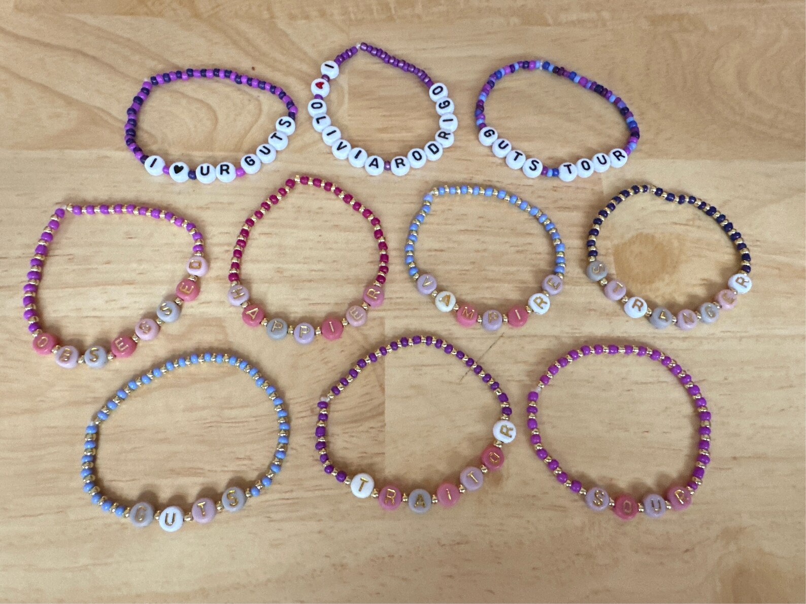 Olivia Rodrigo GUTS Tour Bracelets for Trading at Concerts - Etsy