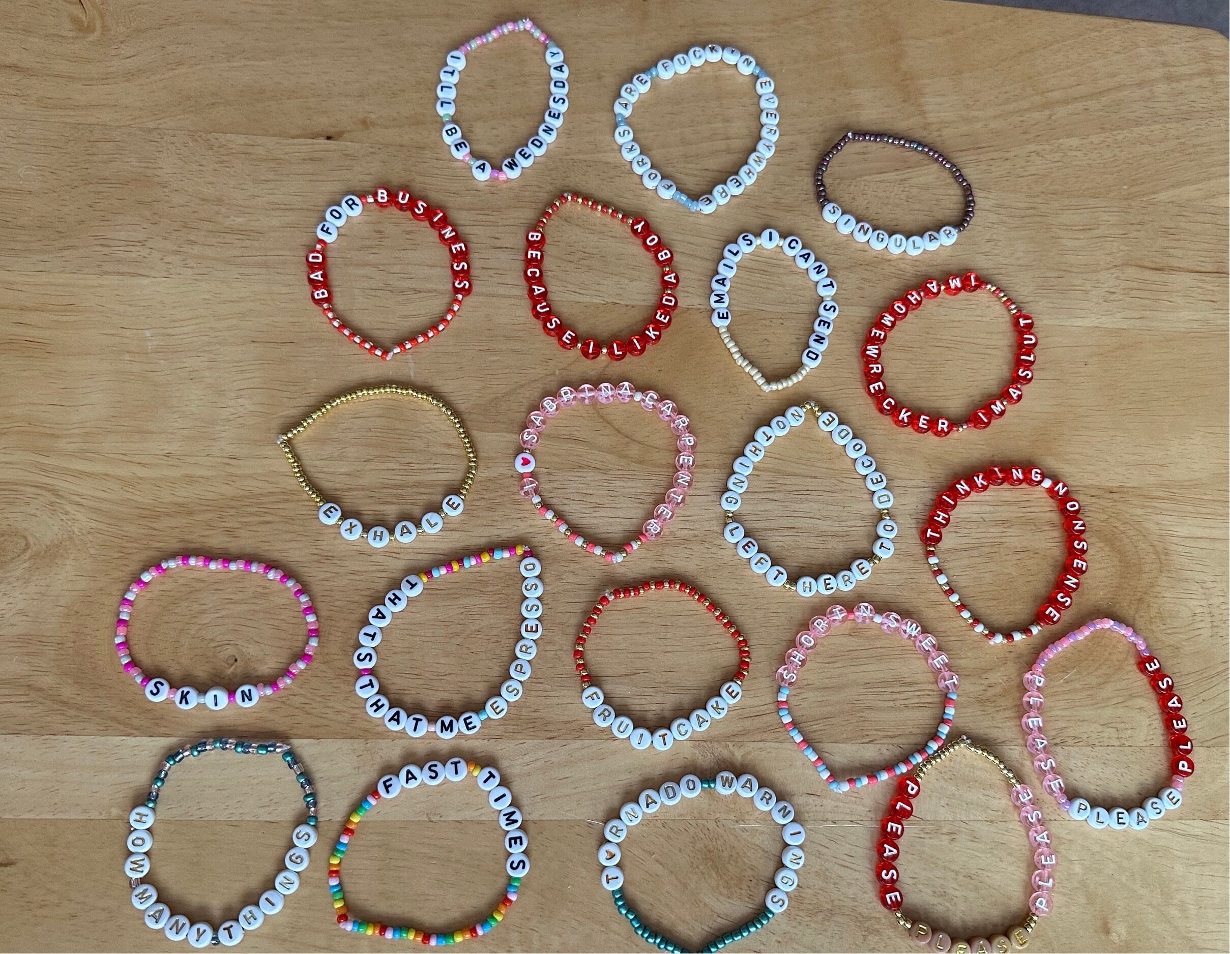 Sabrina Carpenter Short N Sweet Tour Beaded Friendship Bracelets - Etsy