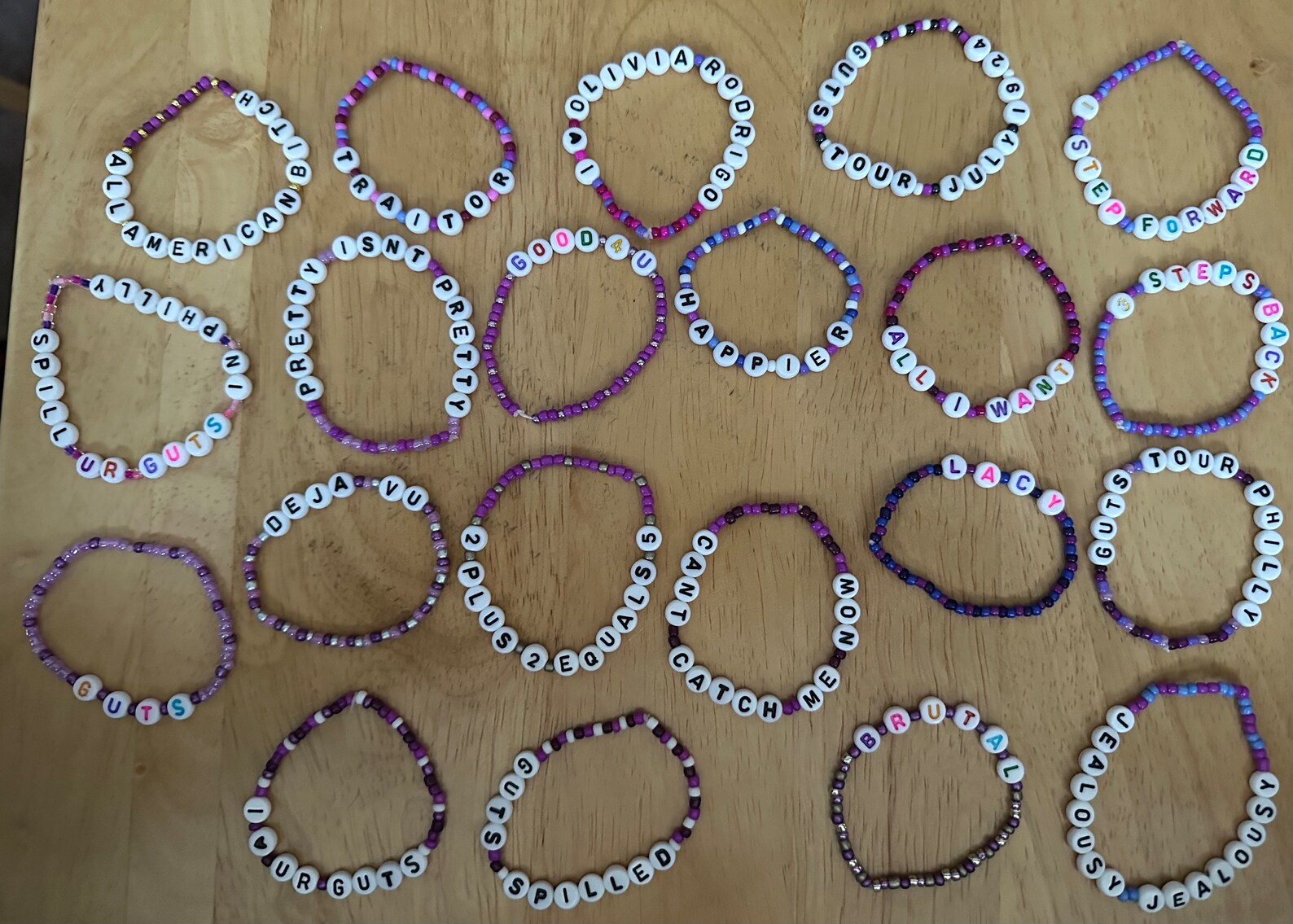 Olivia Rodrigo GUTS Tour Bracelets for Trading at Concerts - Etsy