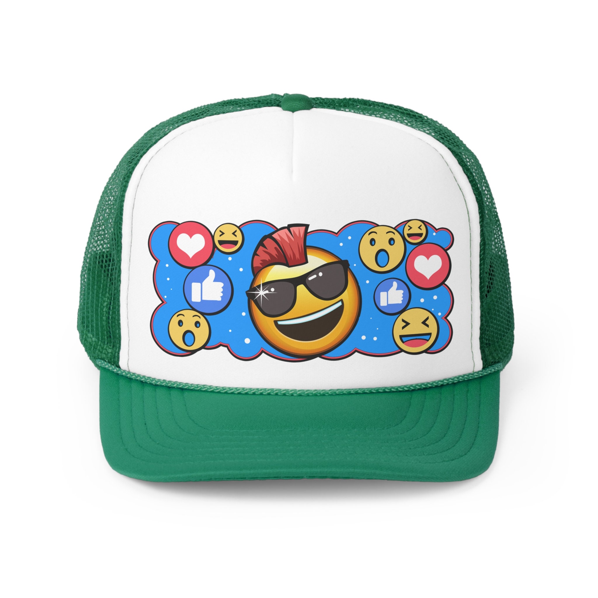 Emoji Baseball Cap With Mesh. Curved Bill With Snapback and Foam Keeps ...