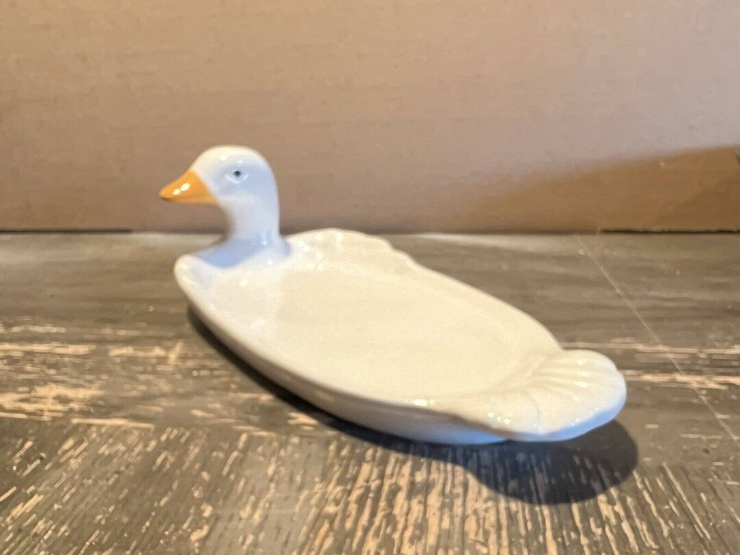 Vintage Cooking Spoon Rest Platter Tray Goose/duck White - Etsy