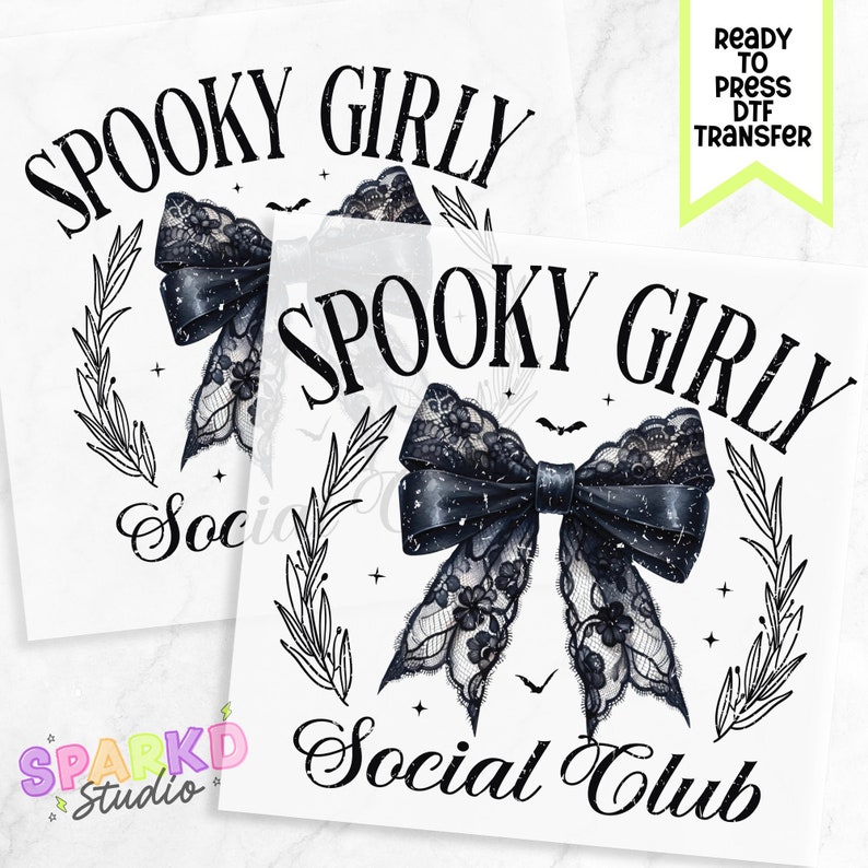 Coquette Halloween, Spooky Girly Social Club, Ready to Press Direct to ...