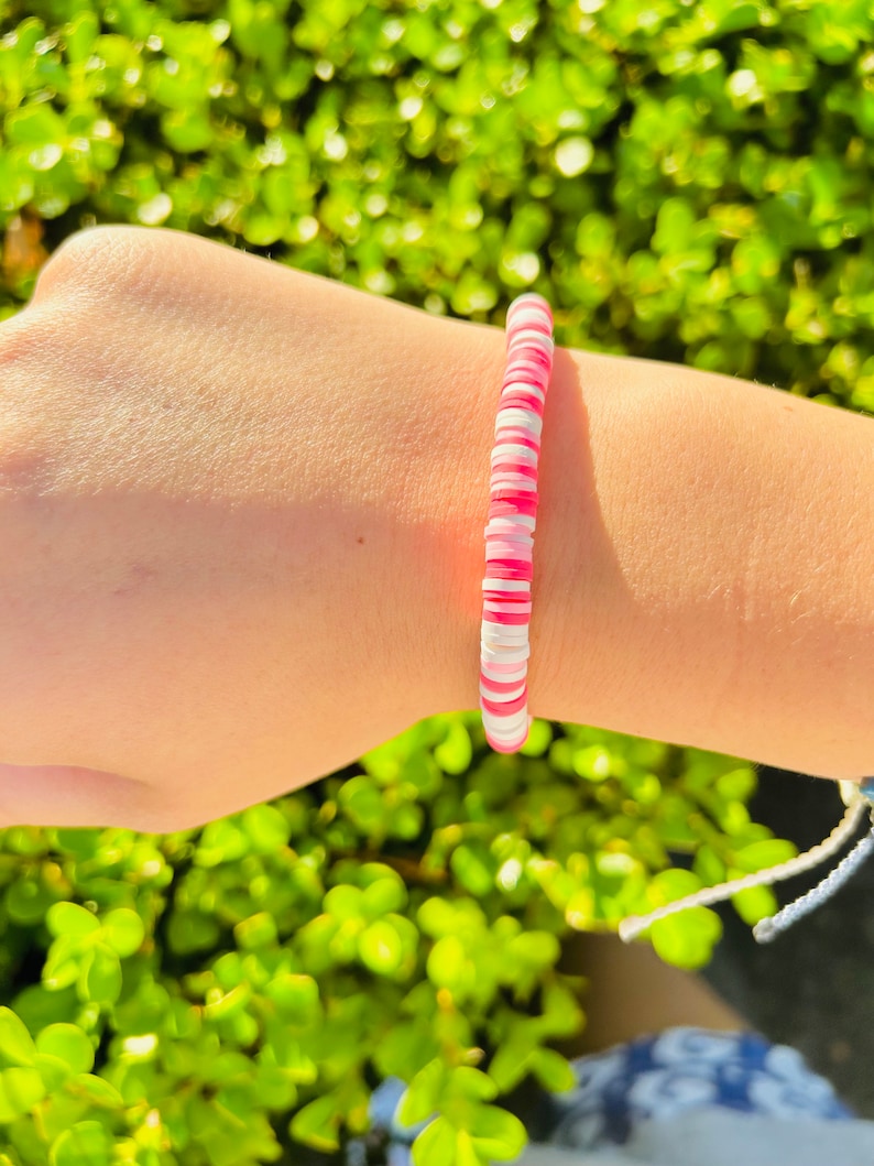 Preppy Clay Bead Bracelet - Etsy