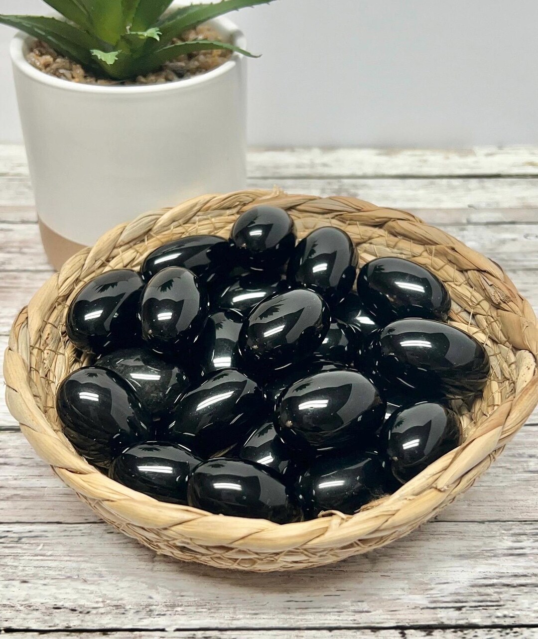 Black Obsidian Eggs Yogi Egg Obsidian Healing Crystals and Stones Root ...