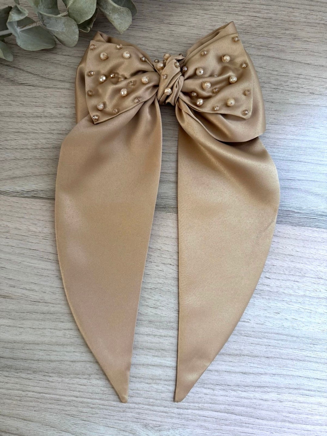Gold Long Tail Satin Hair Bow elegant Women Bow red Long Tail Bow Black ...