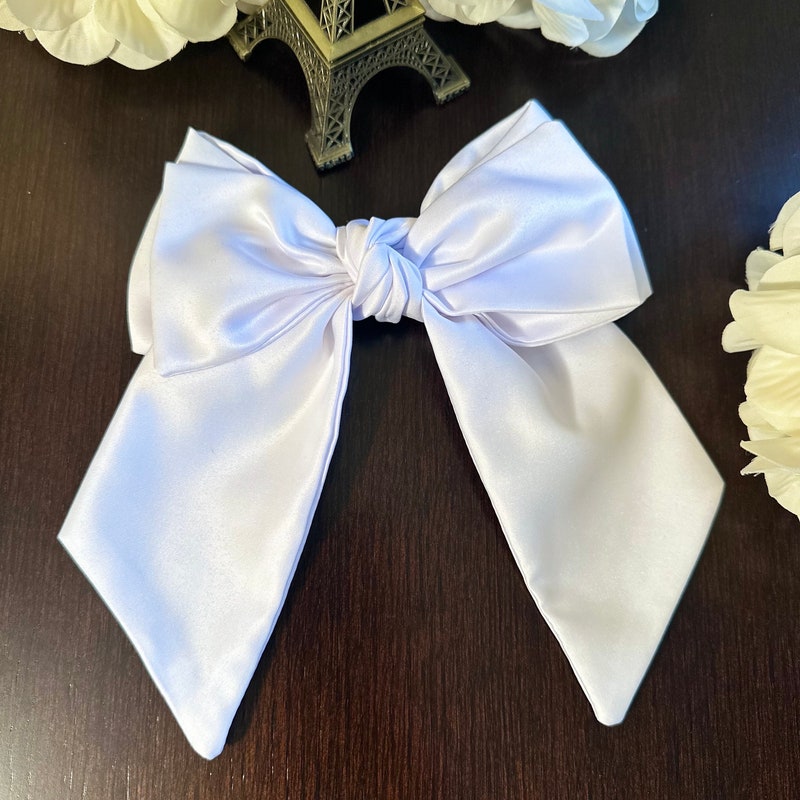 White Hair Bows - Etsy