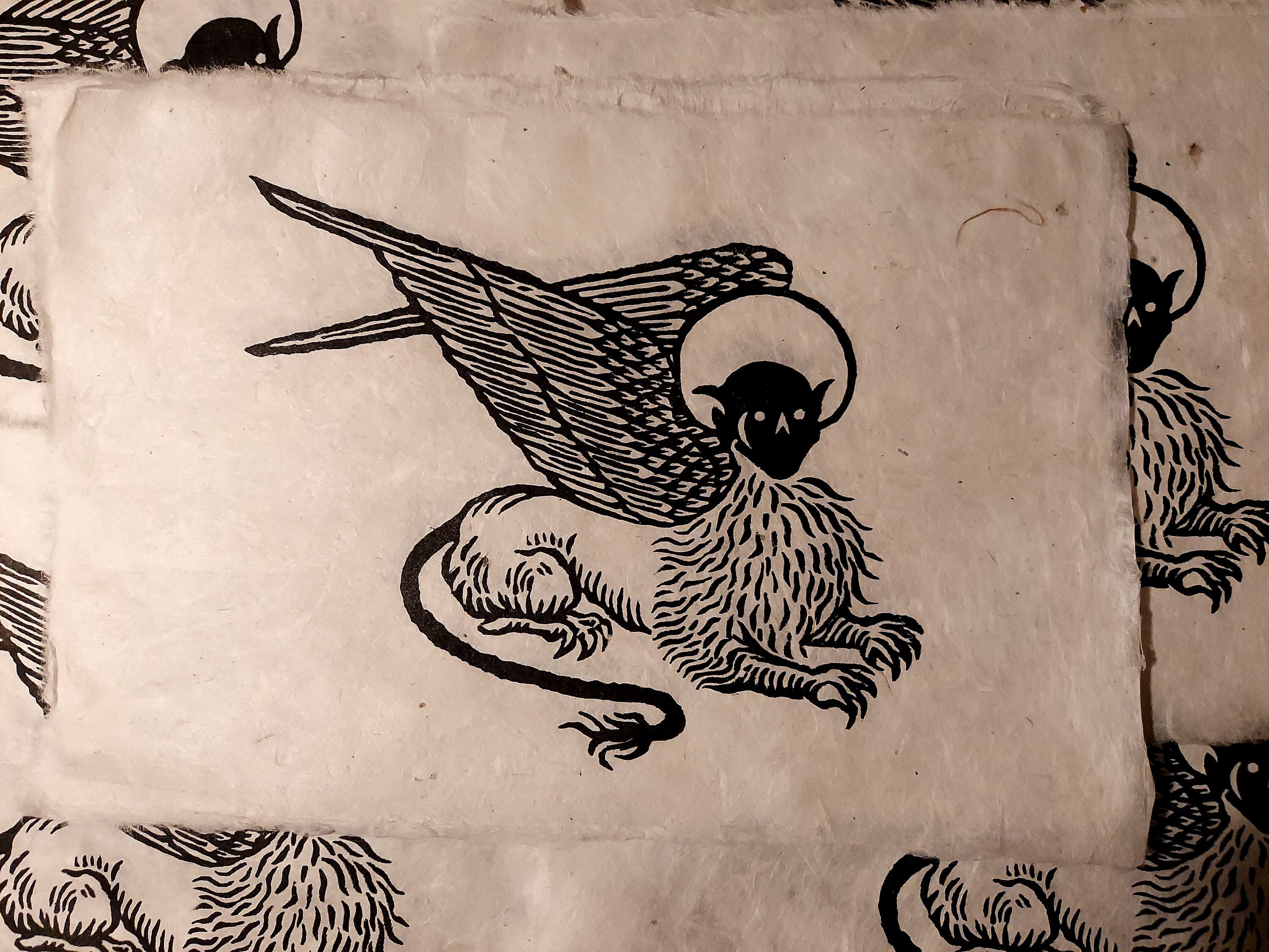 The Guardian Handmade Linocut Print, 21.5x15cm - Etsy