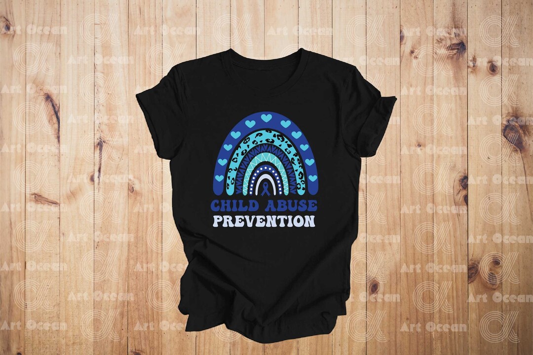 Child Abuse Prevention Shirt, Rainbow Shirt, Blue Ribbon Shirt, Foster ...