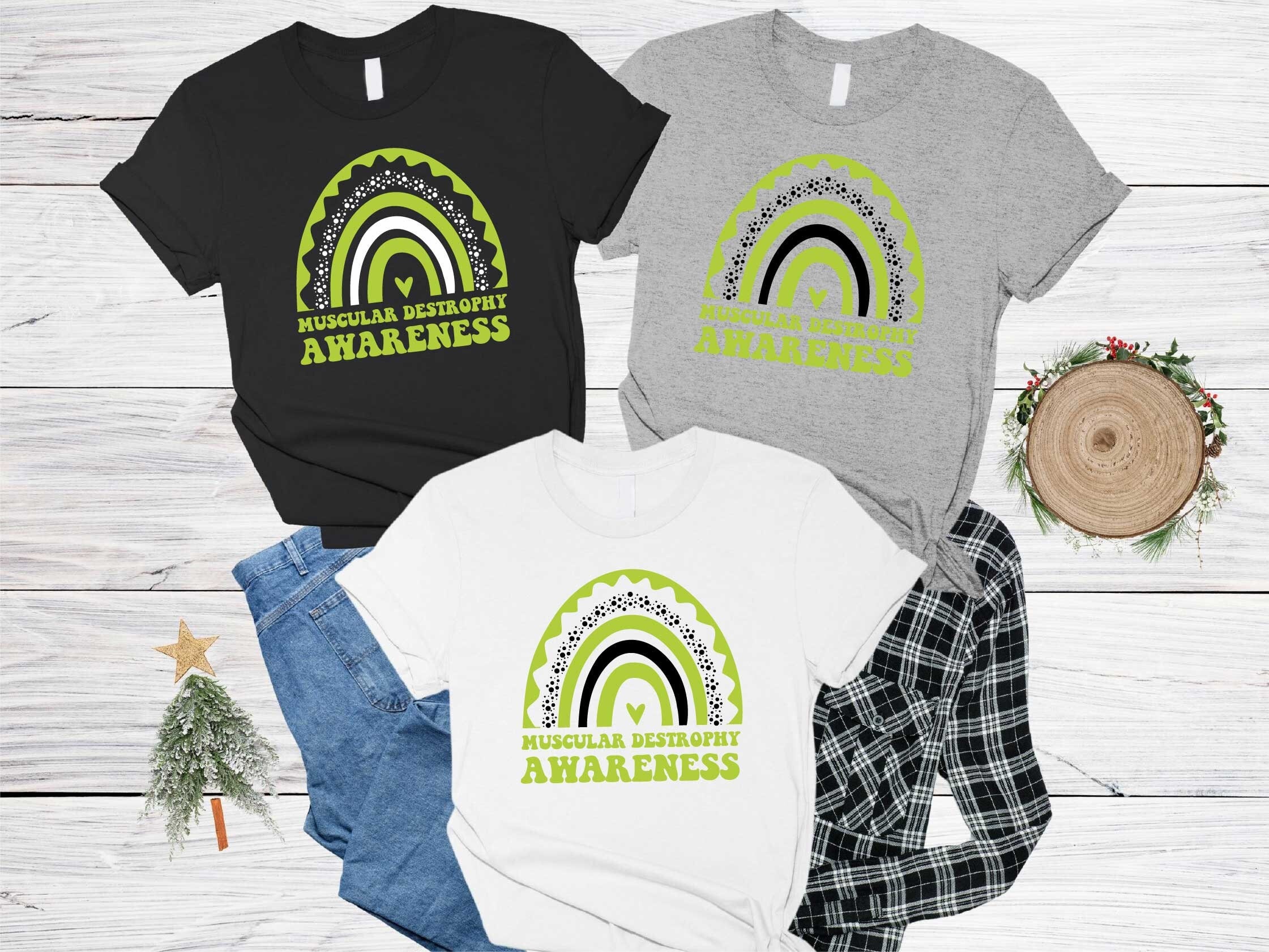 Muscular Dystrophy Awareness Shirt, Green Ribbon Gifts, Rainbow Family ...