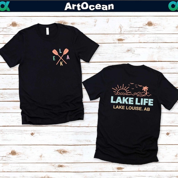 Custom Lake Map T-shirt, Lake Life Shirt, Vacation Shirt, Summer Shirt, Solid Shirt Unisex ...