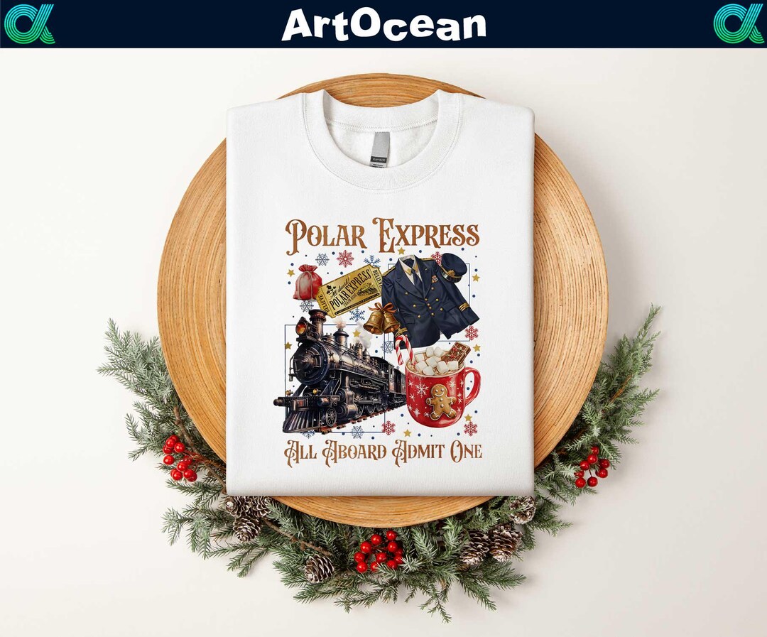 All Aboard Polar Express Sweatshirt,polar Express Trip,christmas Family ...