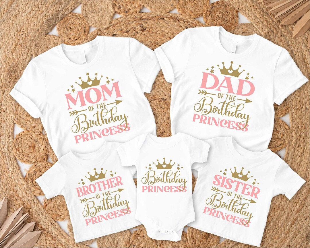 Family Matching Girl Princess Birthday Shirts,custom Birthday Princess Shirt,custom Birthday ...