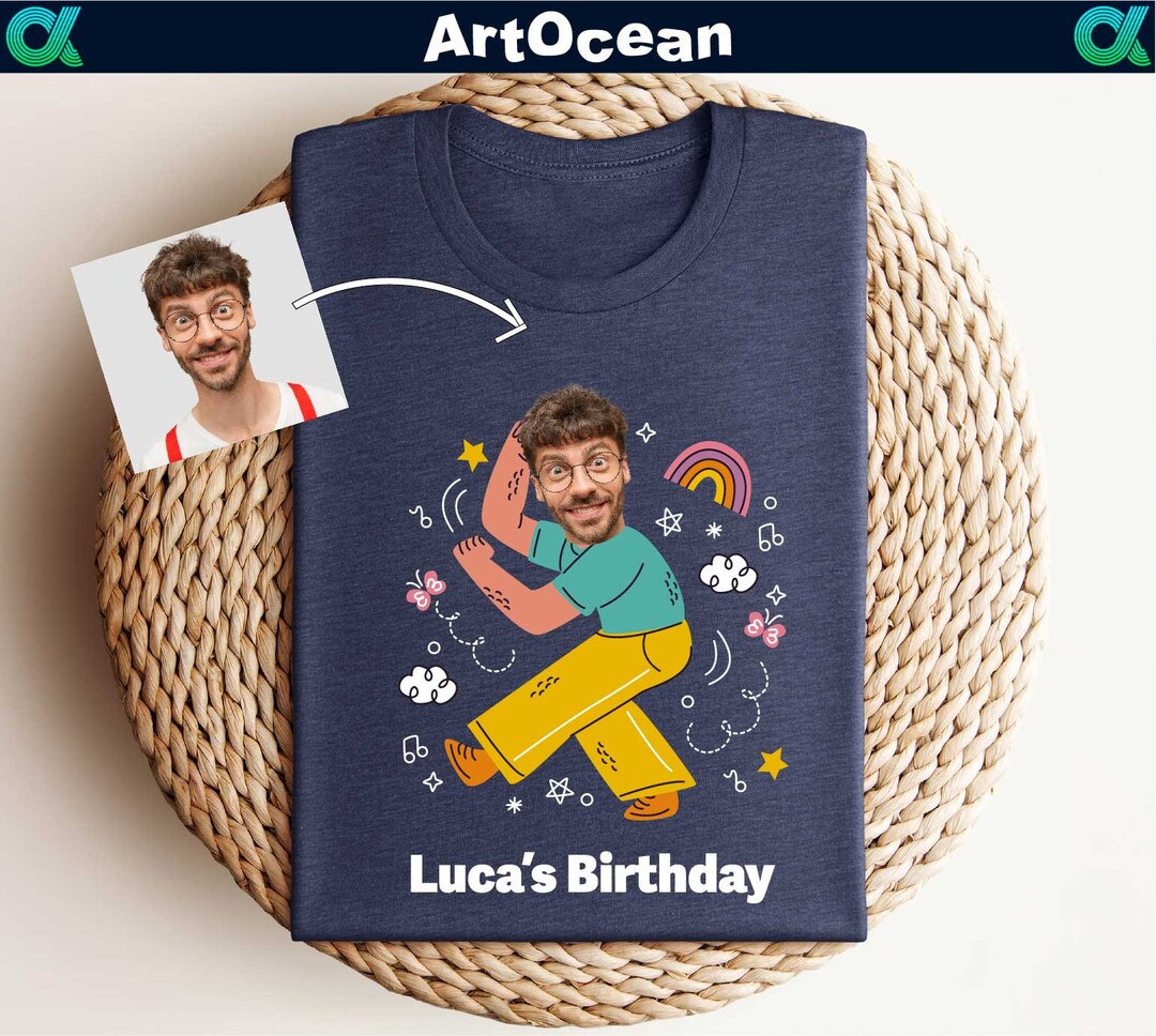 Personalized Face Stick Figures Birthday Shirt,birthday Photo Shirt ...