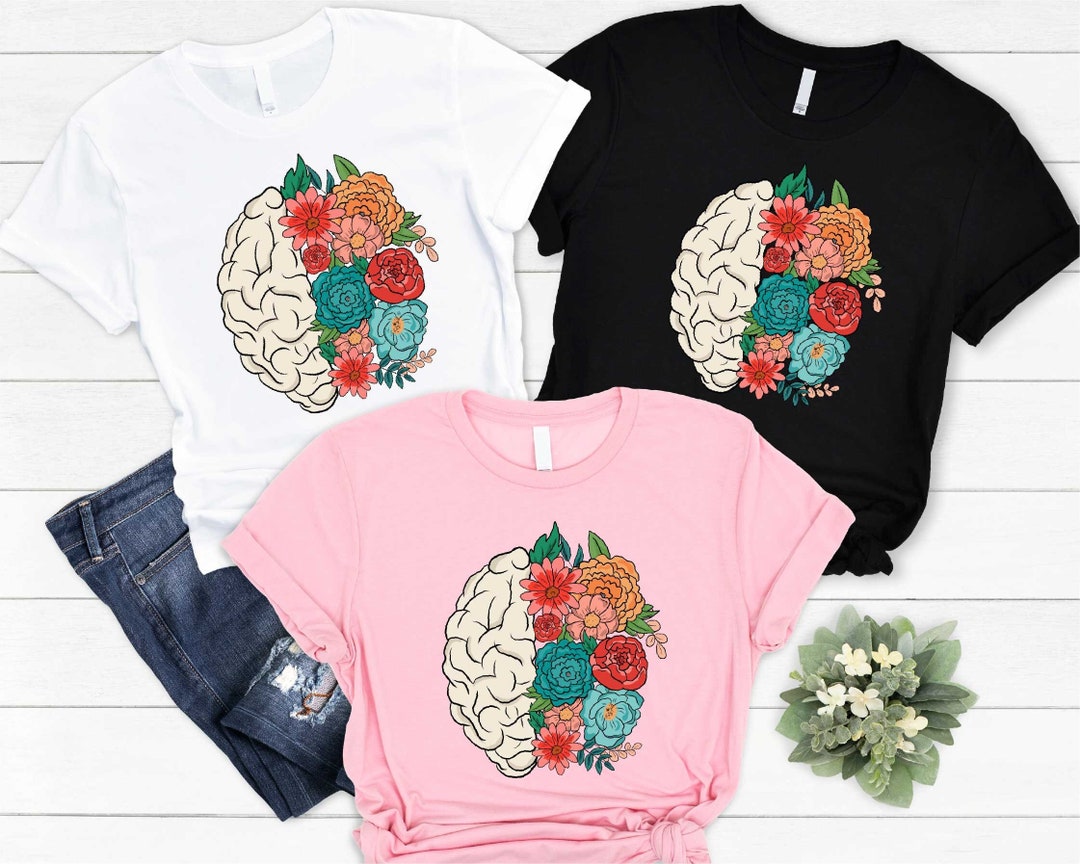 Floral Brain Anatomy Shirt, Brain Injury Awareness Hoodie, Nursing ...