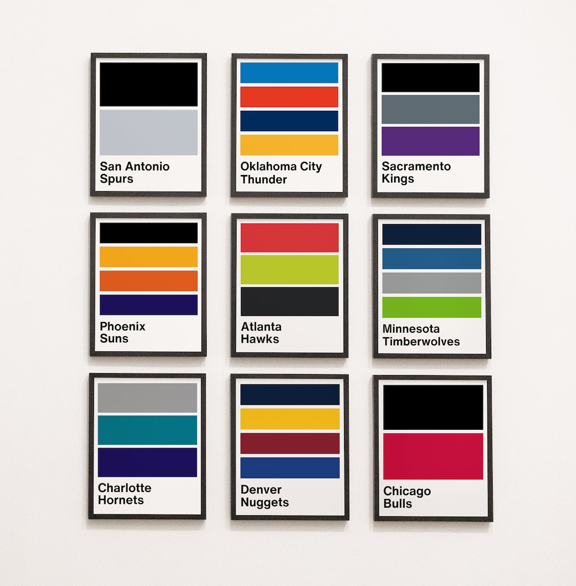 NBA Team Colors Poster DIGITAL DOWNLOAD 8x10in. - Etsy